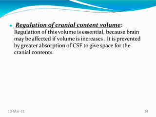 Cerebrospinal fluid, Anatomy and Physiology, Nervous system | PPTX