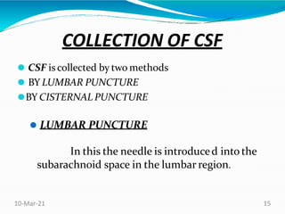 Cerebrospinal fluid, Anatomy and Physiology, Nervous system | PPTX