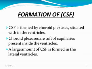 Cerebrospinal fluid, Anatomy and Physiology, Nervous system | PPTX