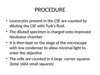 CEREBROSPINAL FLUID.pptx meningitis causes | PPTX