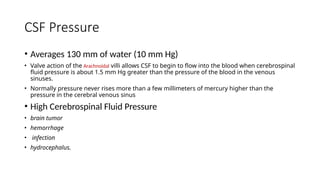 Cerebrospinal Fluid.pptx composition functions | PPTX