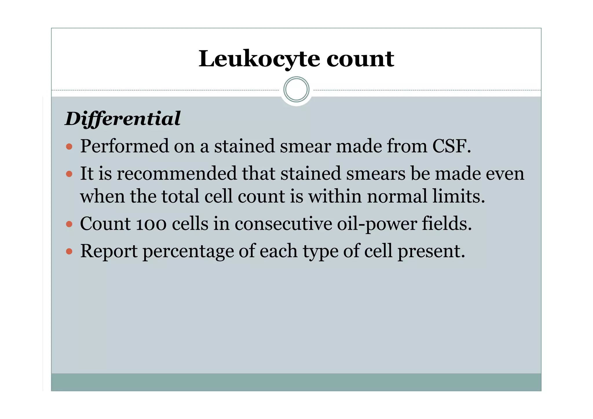 Cerebrospinal fluid sample collection | PDF