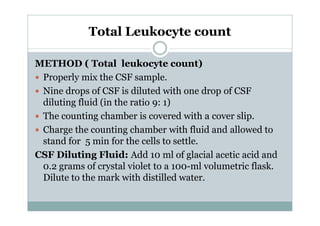 Cerebrospinal fluid sample collection | PDF