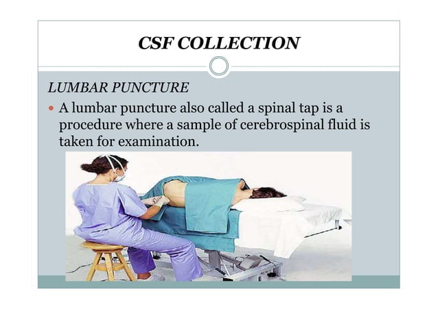 Cerebrospinal fluid sample collection