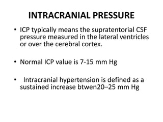 CEREBROSPINAL FLUID AND INTRACRANIAL PRESSURE | PPTX