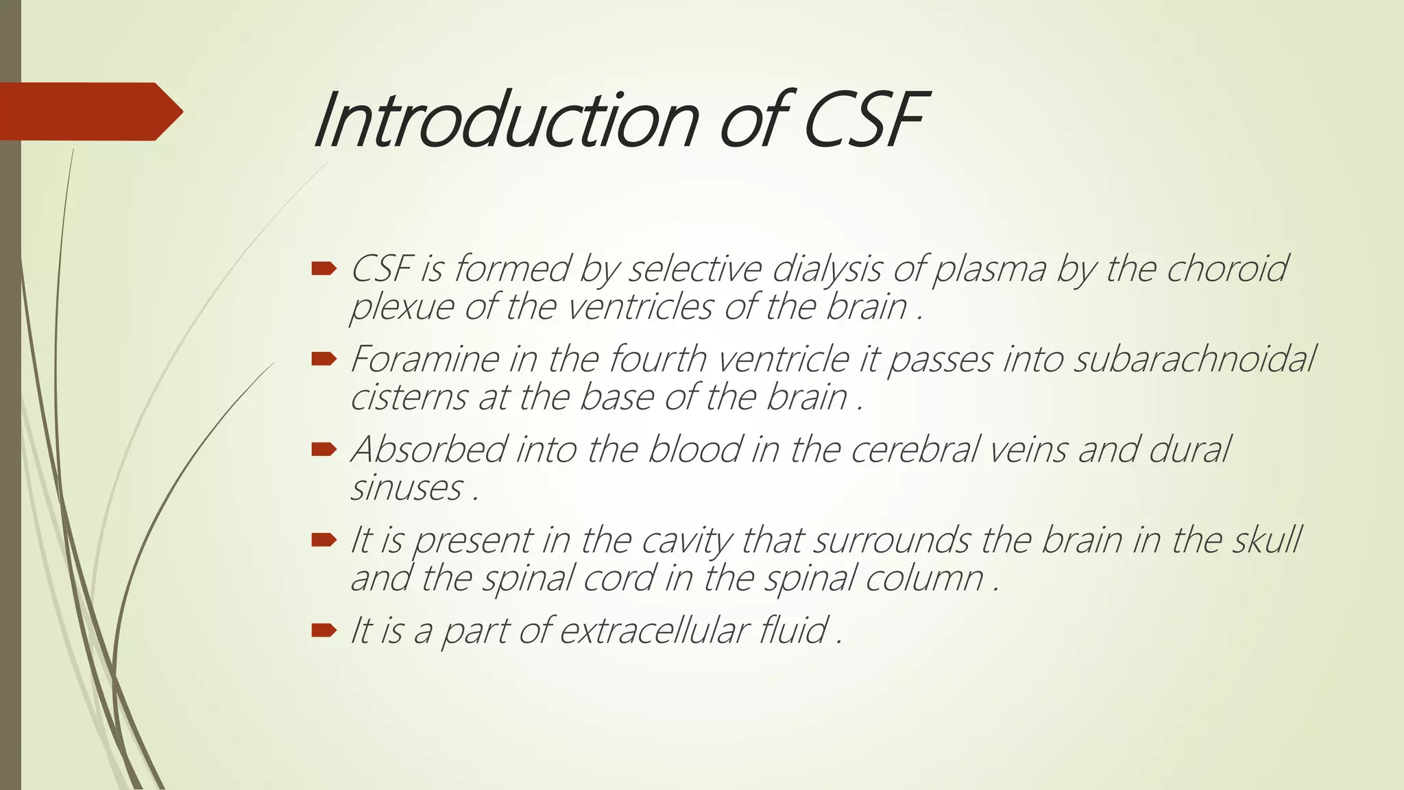 Cerebrospinal fluid (csf) | PPTX
