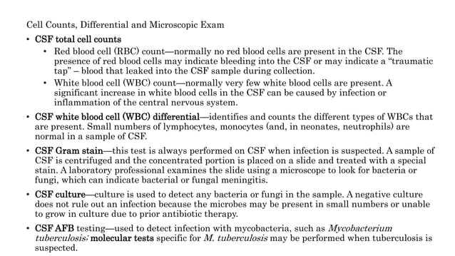 Cerebrospinal fluid (CSF).pptx | Blood Disorders | Diseases and Conditions