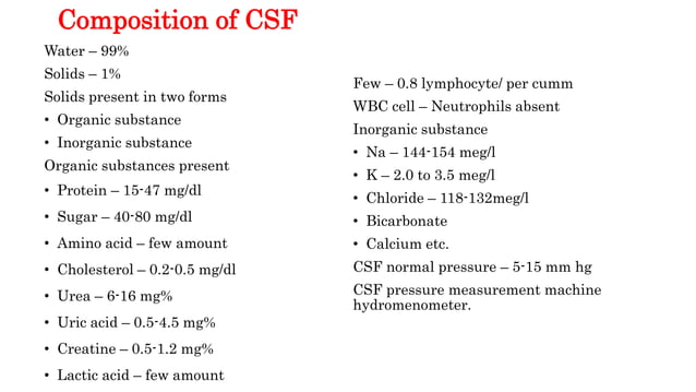 Cerebrospinal fluid (CSF).pptx | Blood Disorders | Diseases and Conditions