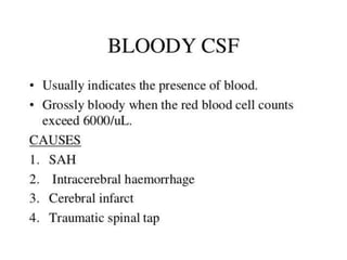 Cerebrospinal fluid (csf) examination under microscope | PPTX