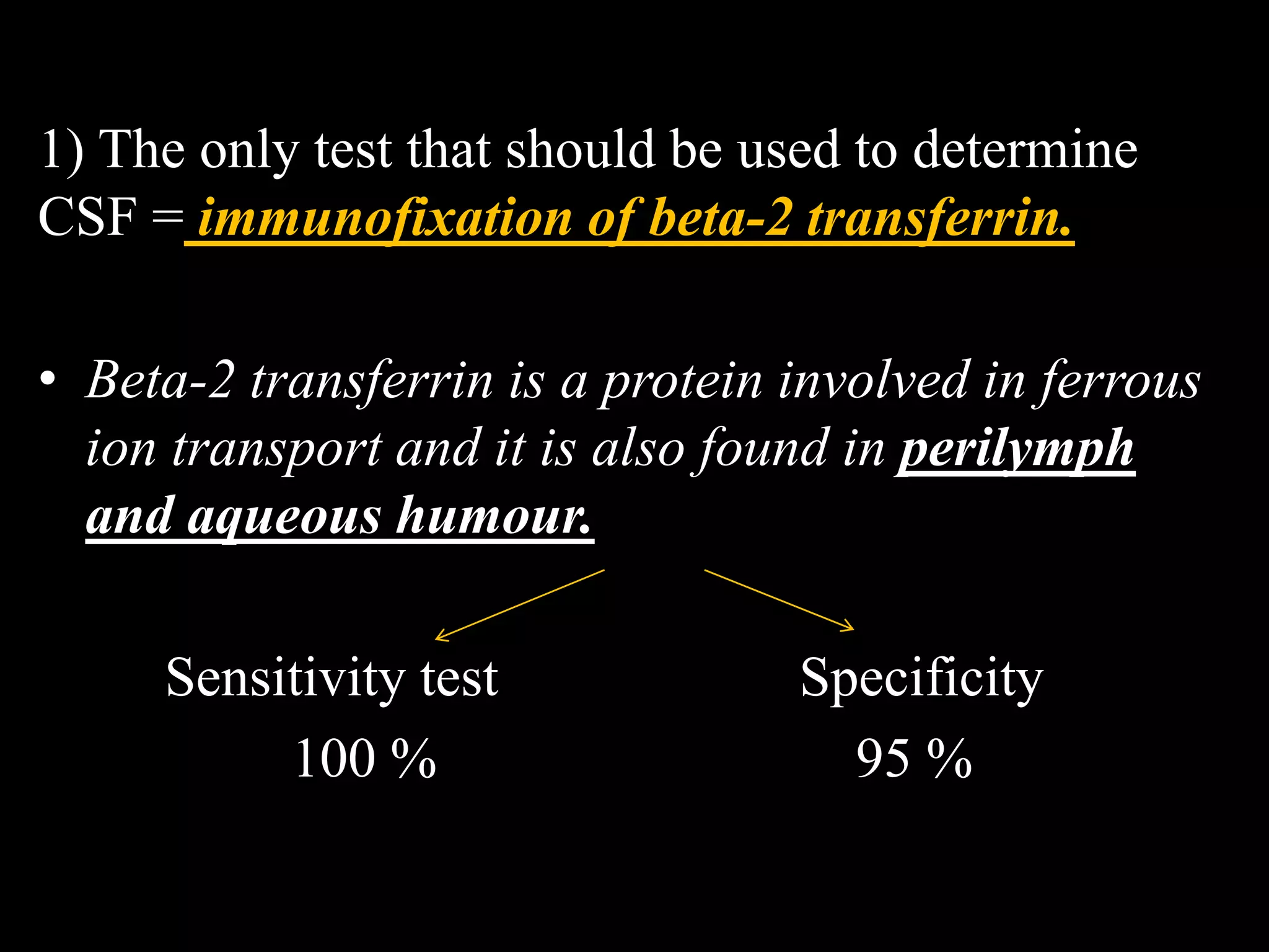 Cerebrospinal fluid rhinorrhea (CSF) | PPTX