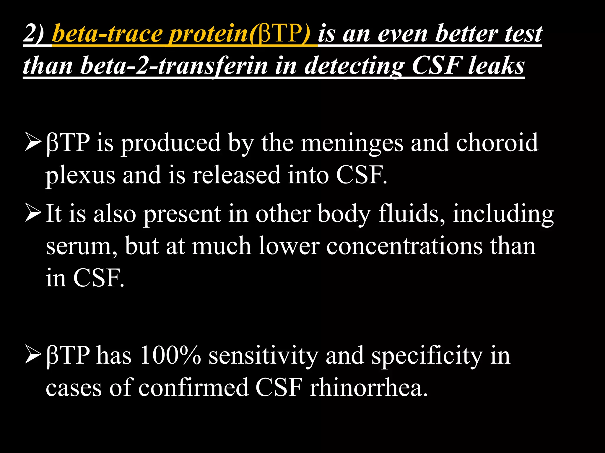 Cerebrospinal fluid rhinorrhea (CSF) | PPTX