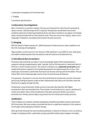 Cerebrospinal fluid rhinorrhoea | DOC | Ear, Nose and Throat Conditions ...
