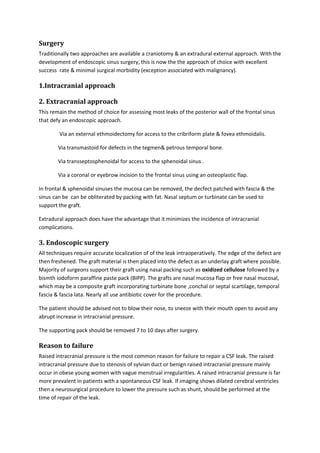 Cerebrospinal fluid rhinorrhoea | DOC | Ear, Nose and Throat Conditions ...