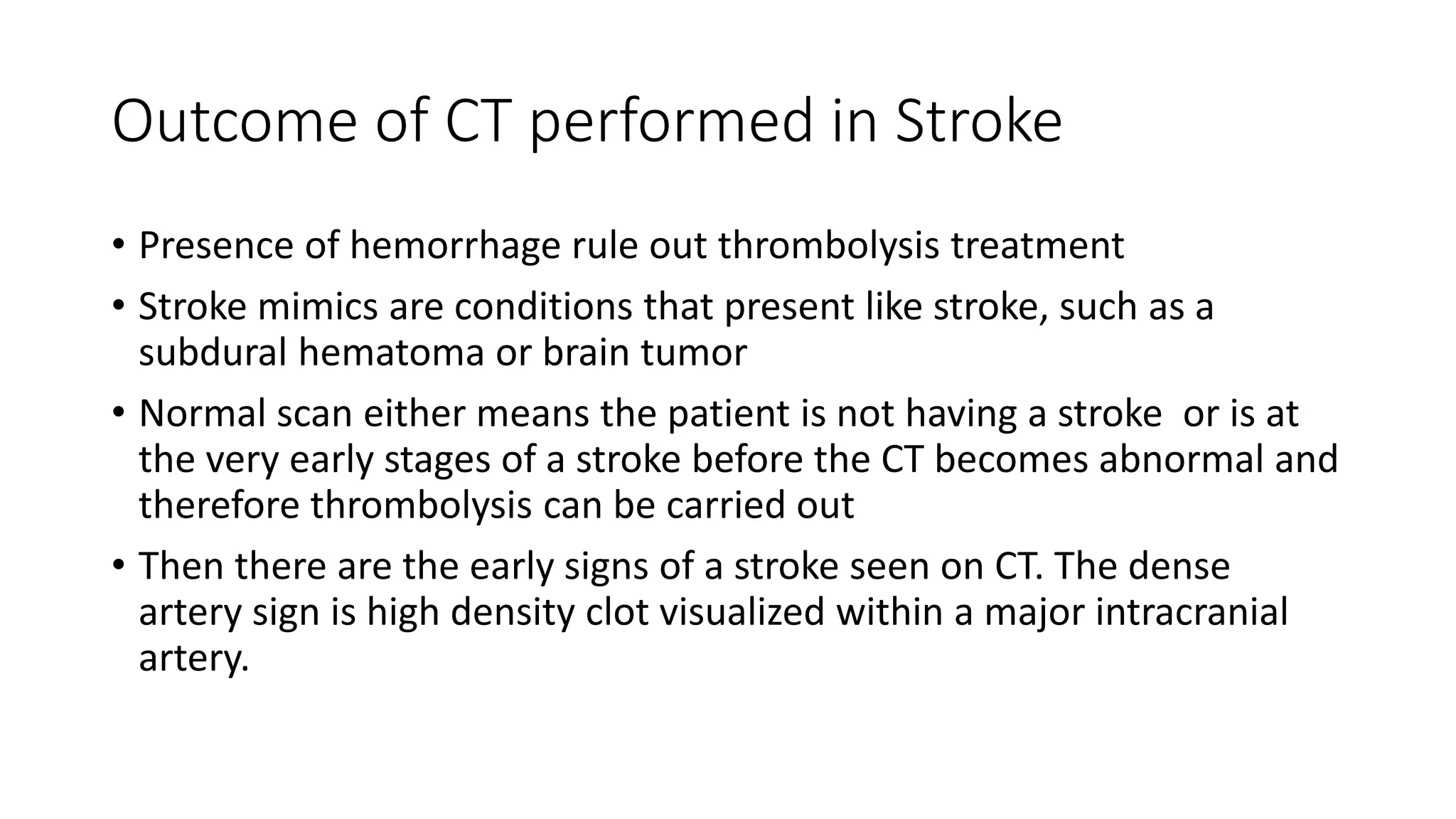 Cerebrovascular accident(CT and MRI changes) | PPTX
