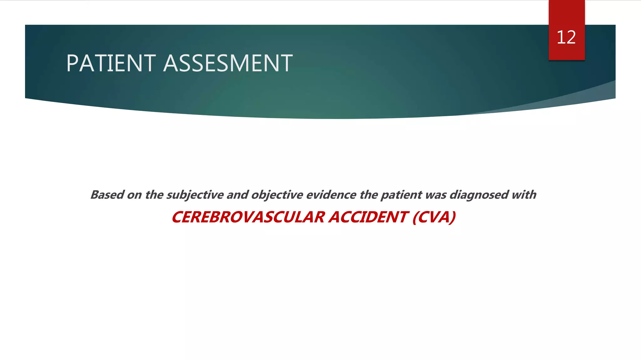 Case presentation on Cerebrovascular accident (Stroke) | PPTX