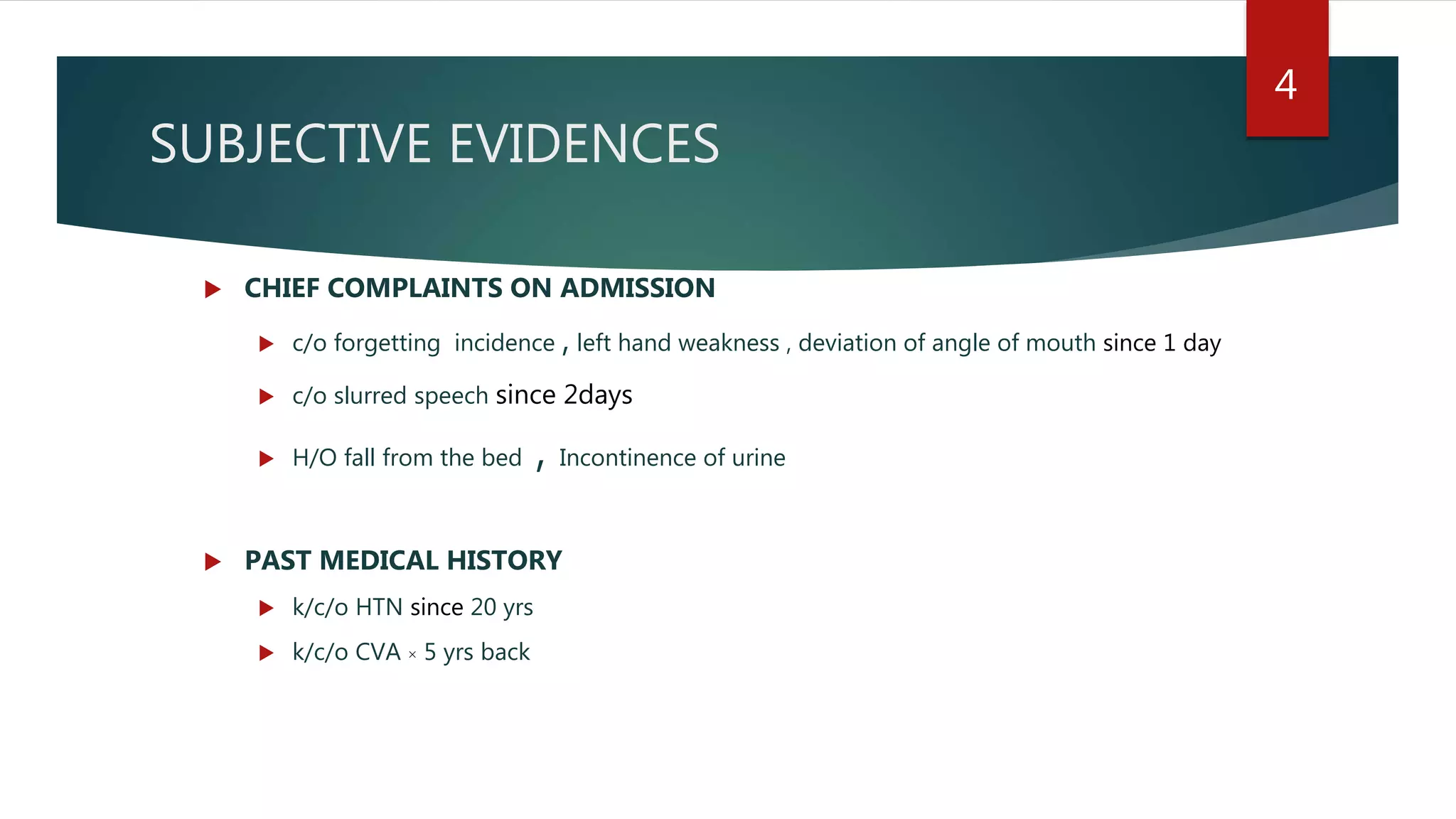 Case presentation on Cerebrovascular accident (Stroke) | PPTX