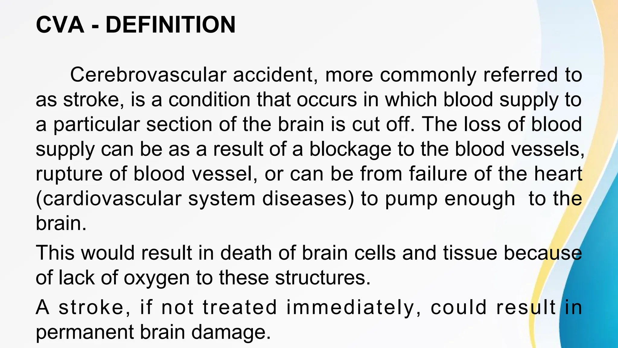 CEREBROVASCULAR _ ACCIDENT/STROKE - PDF / PPT | PDF