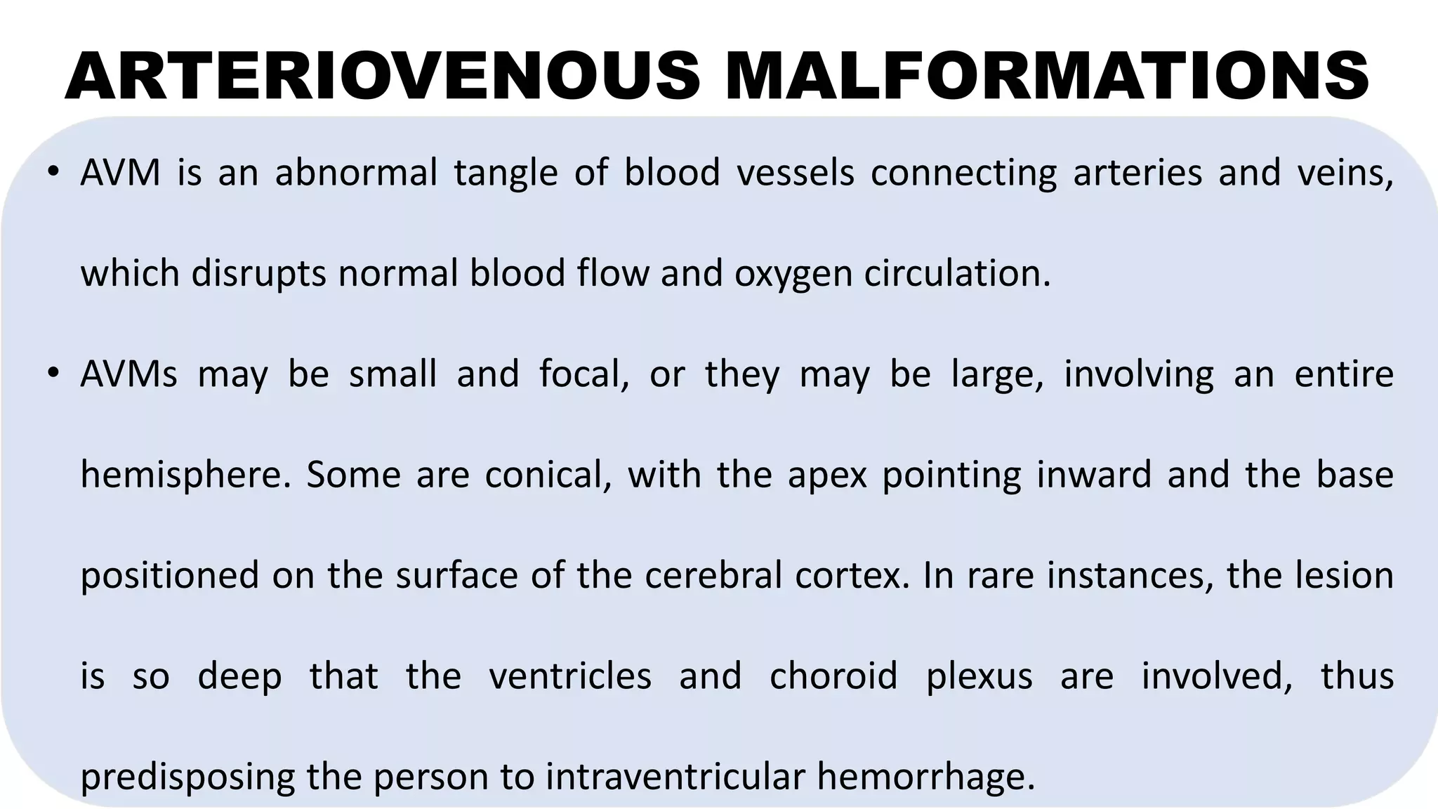Cerebro vascular anomalies | PPTX