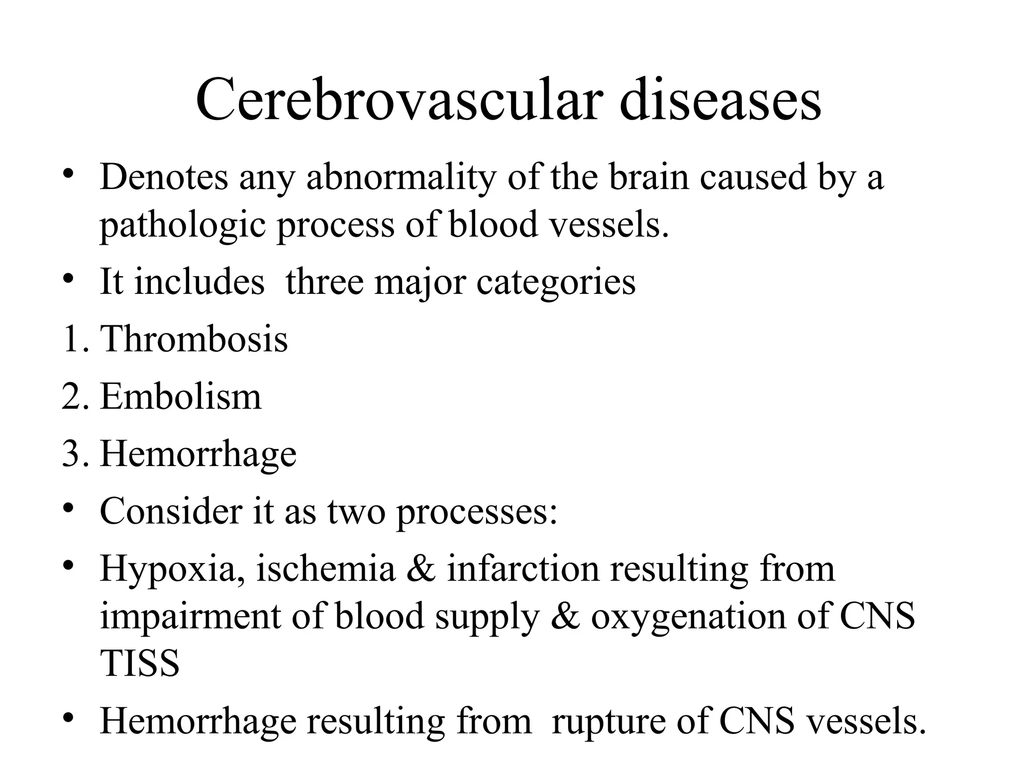 Cerebrovascular disease pathology stroke | PPT