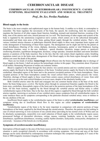 Cerebrovascular Disease, Cerebrovascular Insufficiency, Vertebrobasilar ...