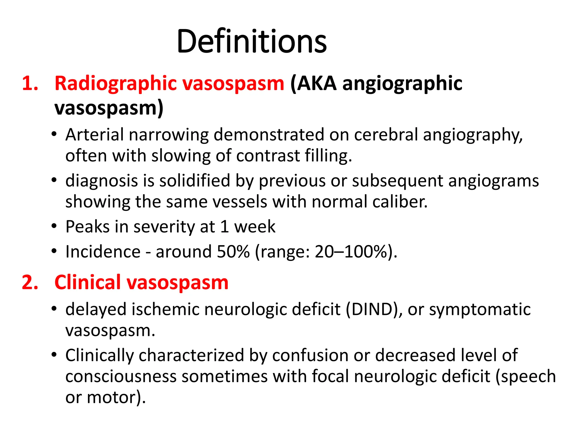 Cerebrovascular Vasospasm - Etiopathogenesis and Management | PPTX