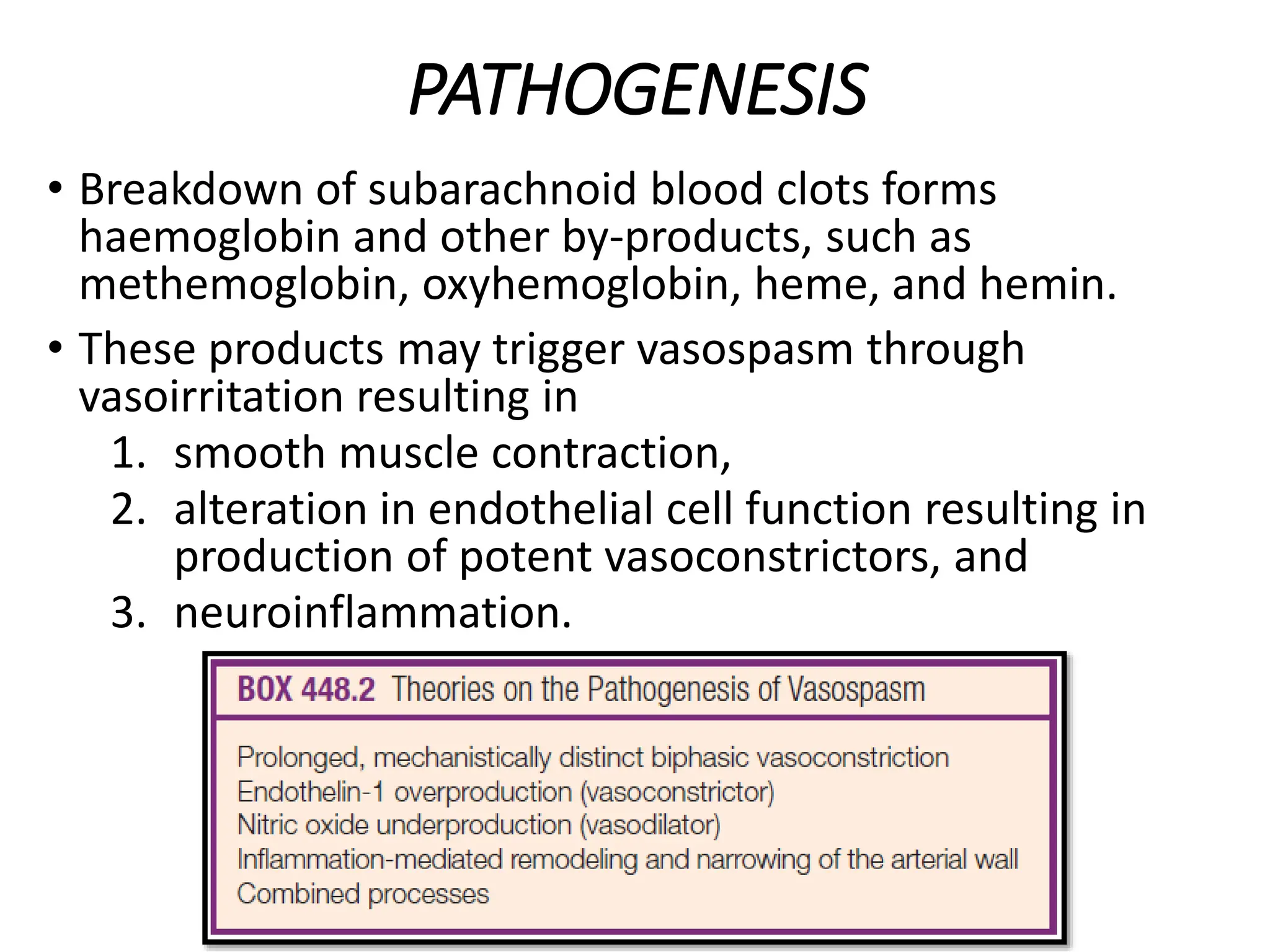 Cerebrovascular Vasospasm - Etiopathogenesis and Management | PPTX