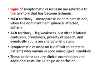 Cerebrovascular Vasospasm - Etiopathogenesis and Management | PPTX