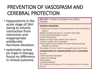Cerebrovascular Vasospasm - Etiopathogenesis and Management | PPTX