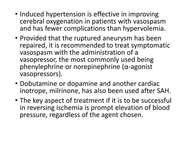 Cerebrovascular Vasospasm - Etiopathogenesis and Management | PPTX ...