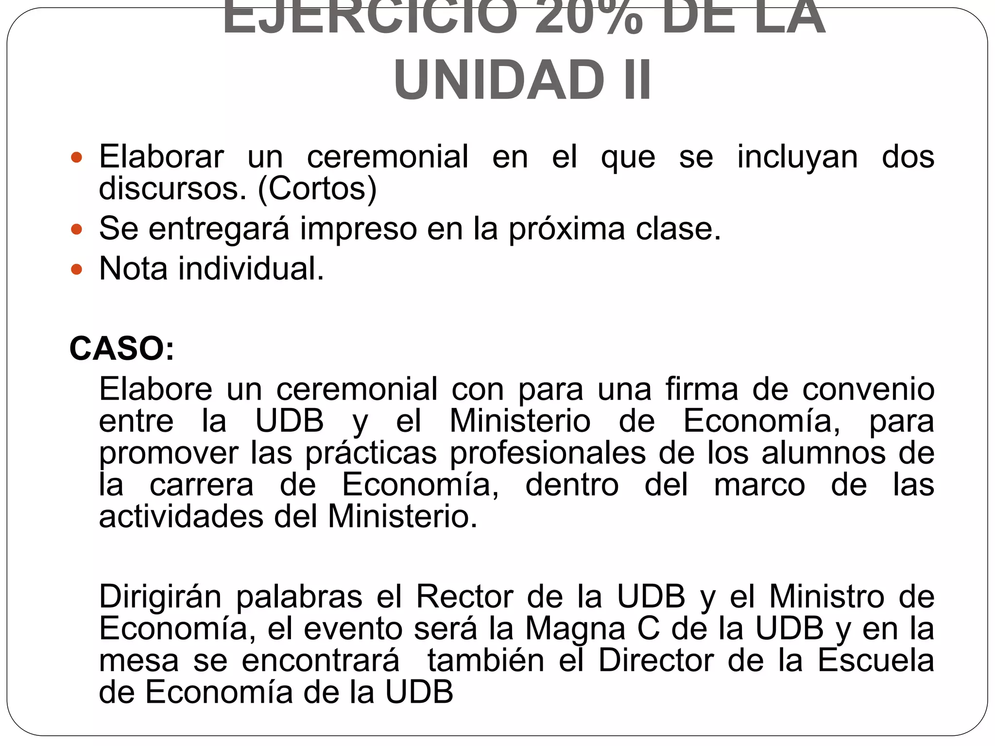 Ceremonial y discursos clase 2 | PPT