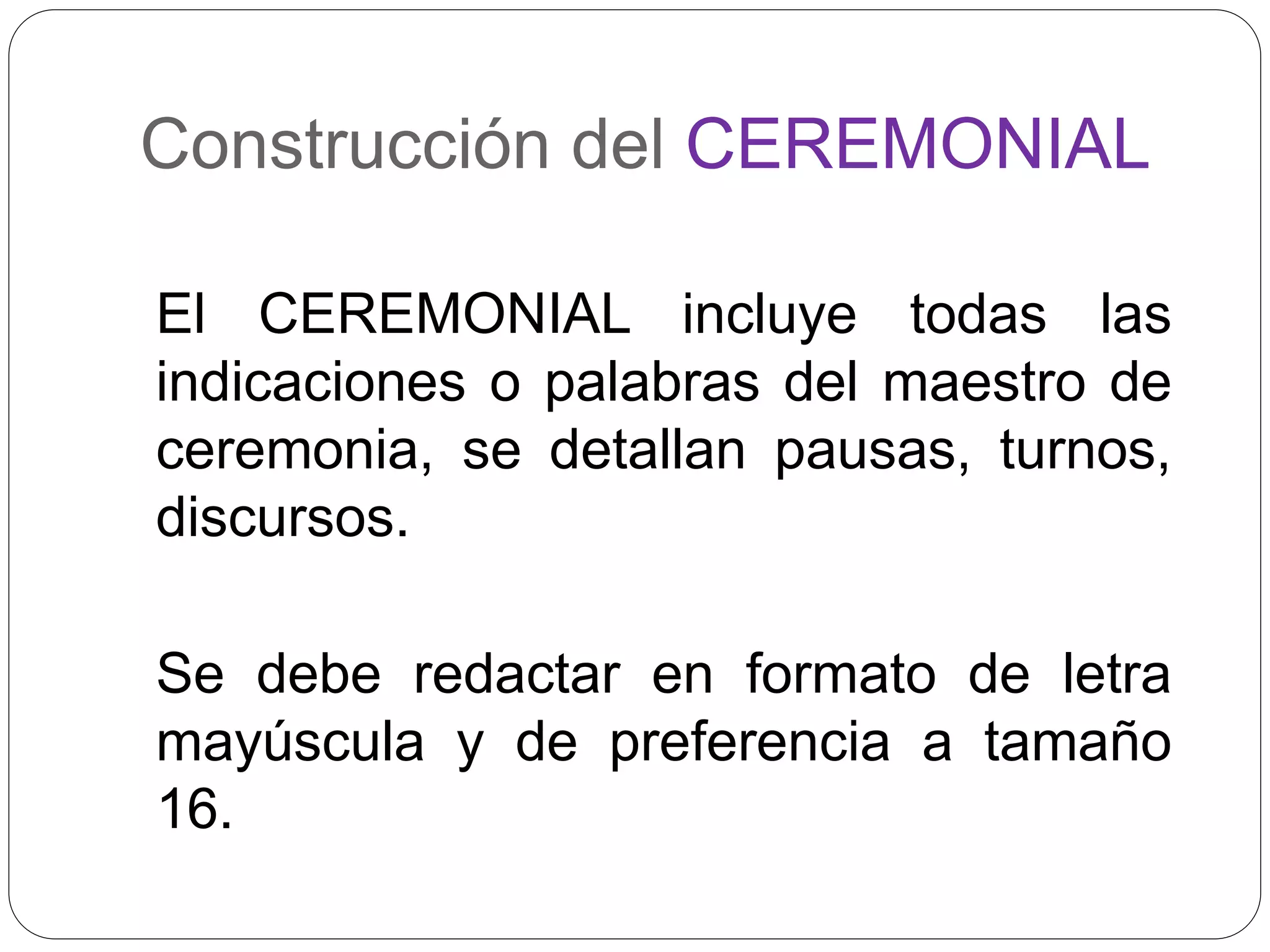 Ceremonial y discursos clase 2 | PPTX