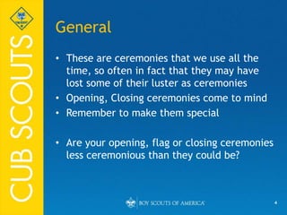 Ceremonies for Cub Scout Packs | PPTX | Candle and Soap Making | Arts ...