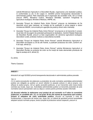 OMG: Grupul de Initiativa Radu Anton Roman cere MADR dezbatere publica ...