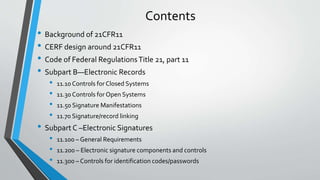 CERF ELN, 21CFR11 Analysis and Compliance | PPT