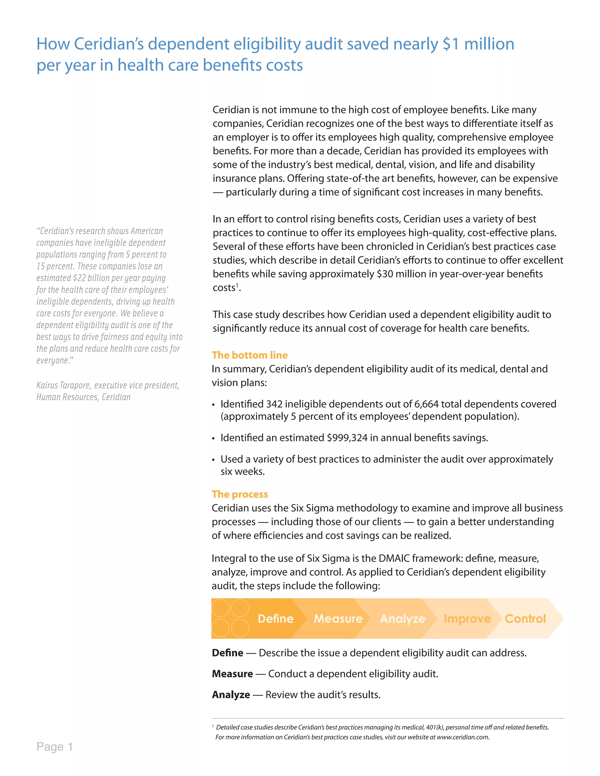Ceridian Dependent Audit | PDF