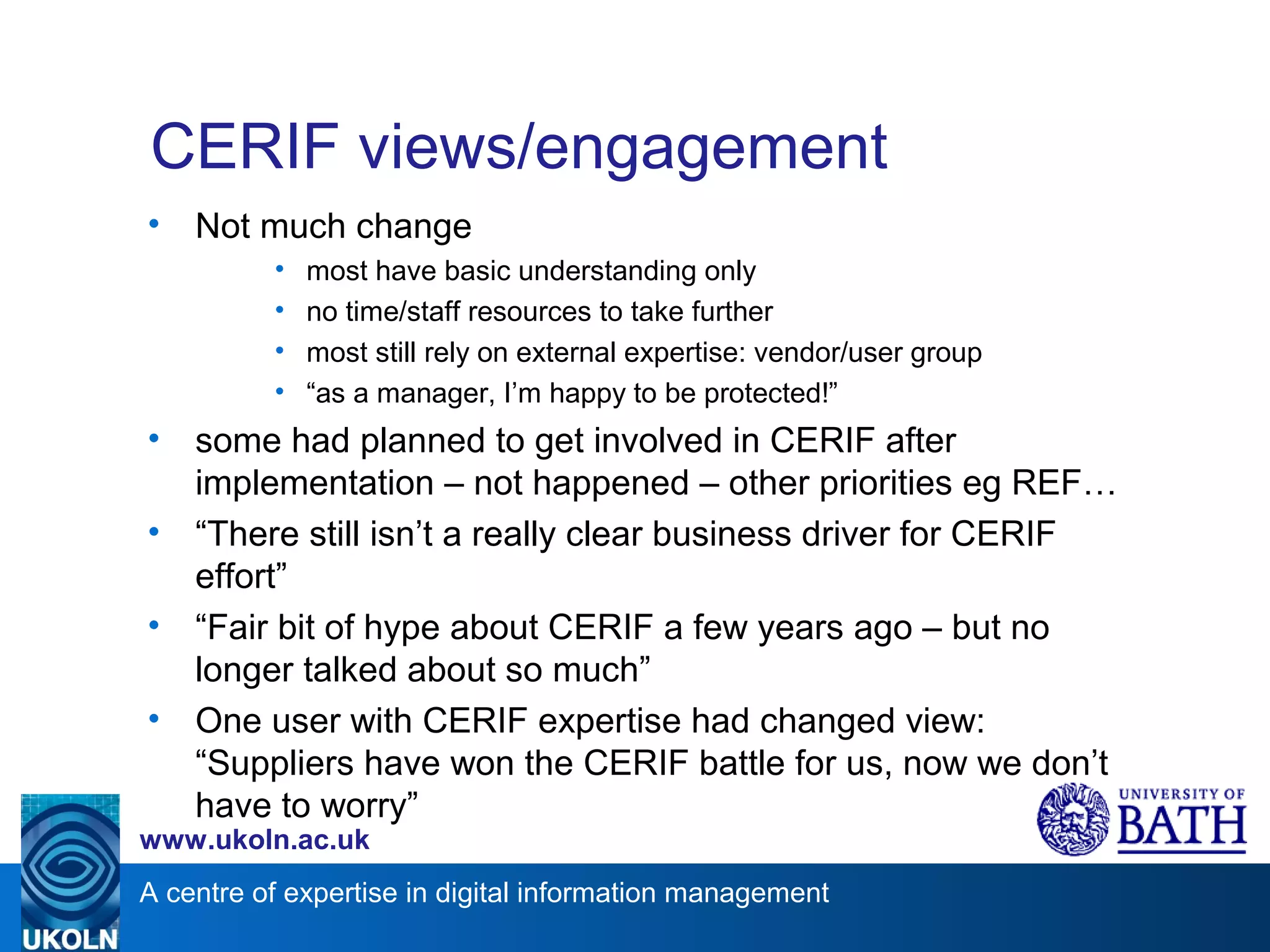 CERIF CRIS UK landscape | PPT