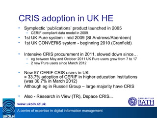 CERIF CRIS UK landscape | PPT