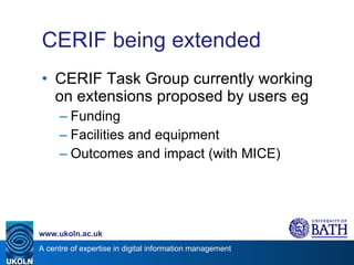 Short overview of CERIF and its use | PPT | Technology & Computing