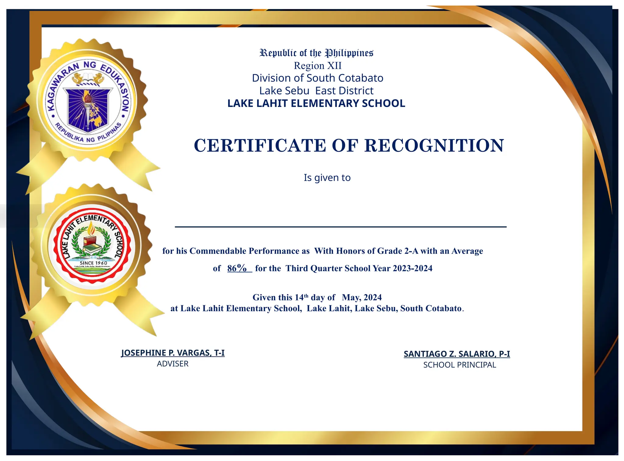 CERTIFICATE OF RECOGNITION DEPARTMENT OF EDUCATION | PPTX