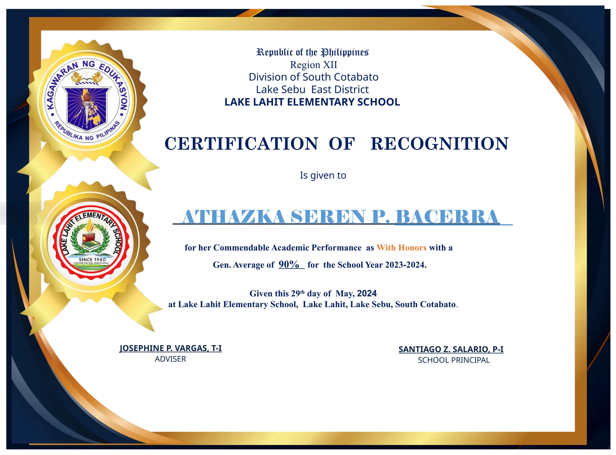 CERTIFICATE OF RECOGNITION DEPARTMENT OF EDUCATION | PPTX