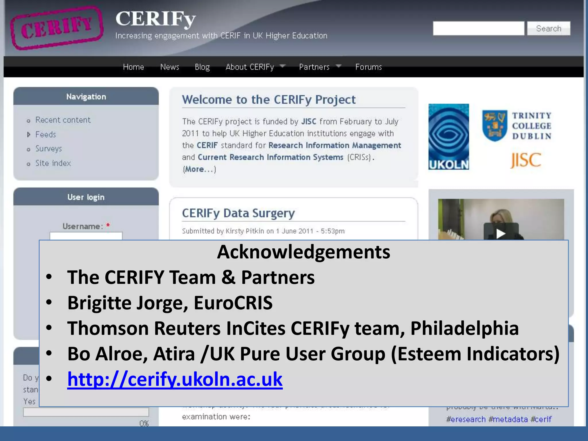 Niamh Brennan (Trinity College Dublin) – CERIFy | PPTX