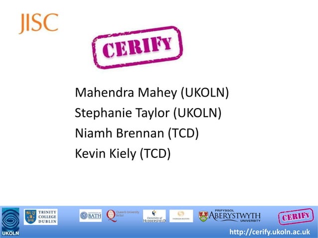 Niamh Brennan (Trinity College Dublin) – CERIFy | PPTX | Databases ...