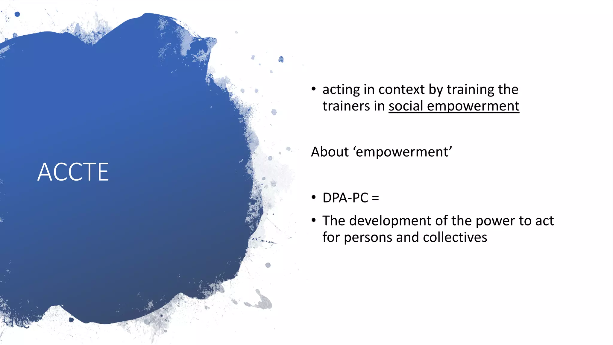Acting in context by training the trainers in social empowerment ...