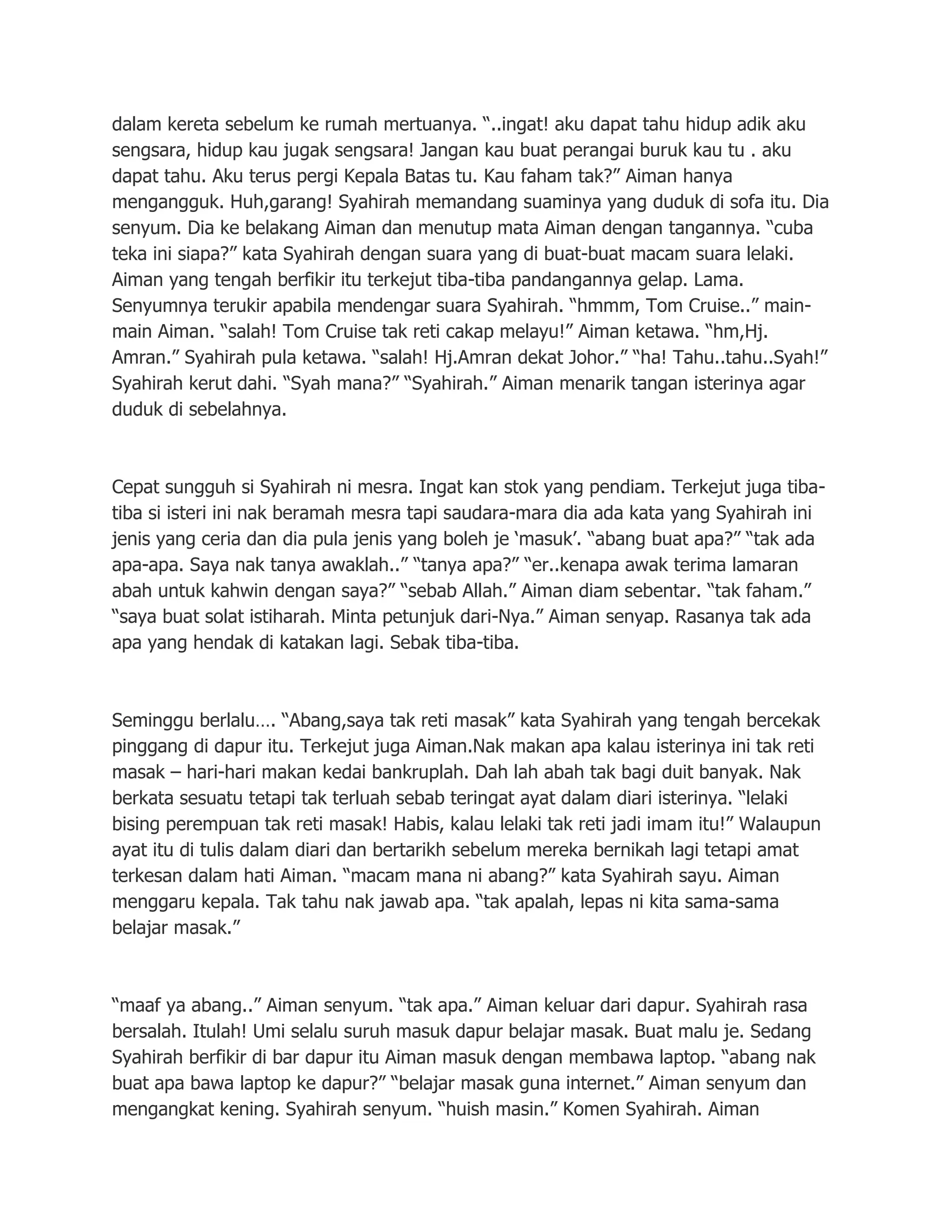 Cerita cinta suami isteri | DOCX