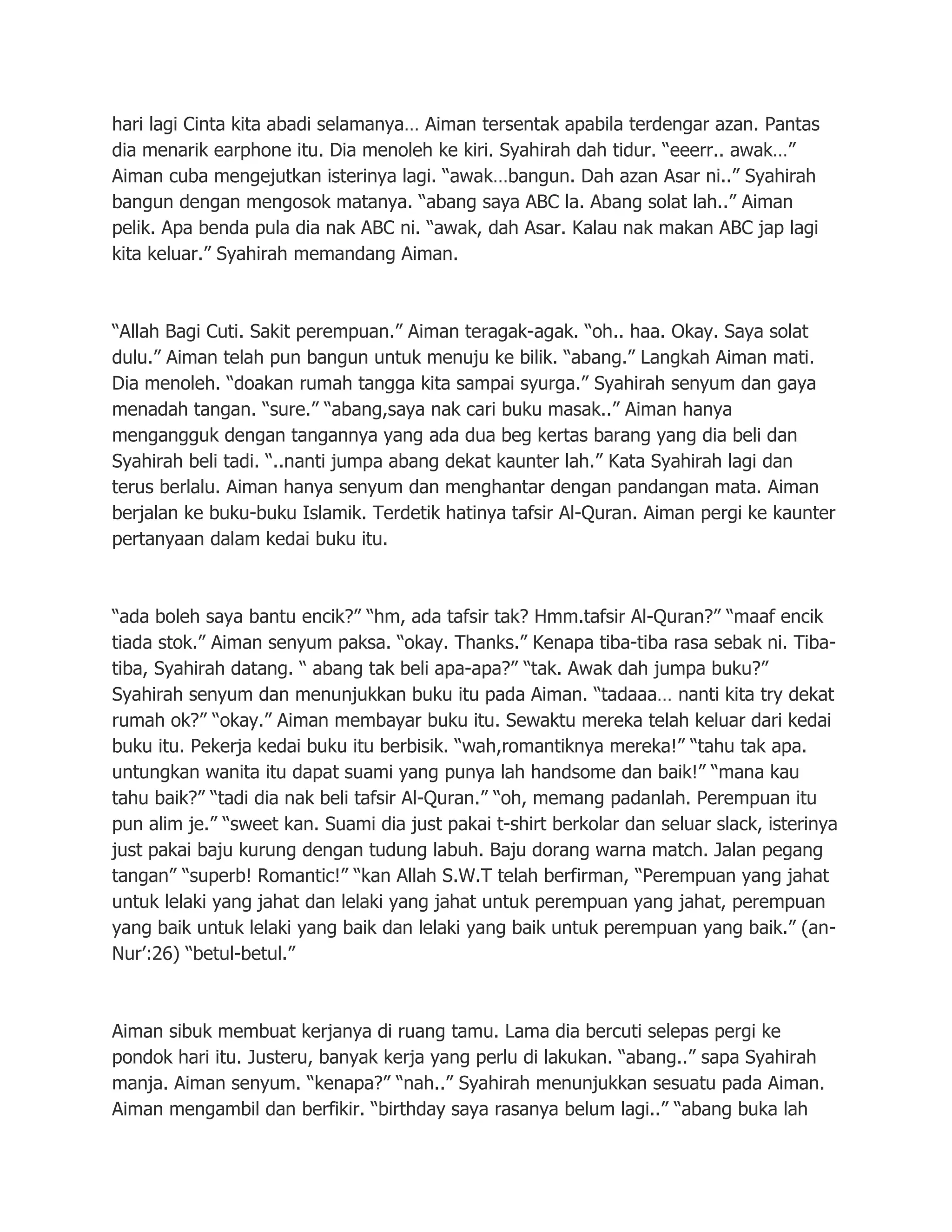 Cerita cinta suami isteri | DOCX