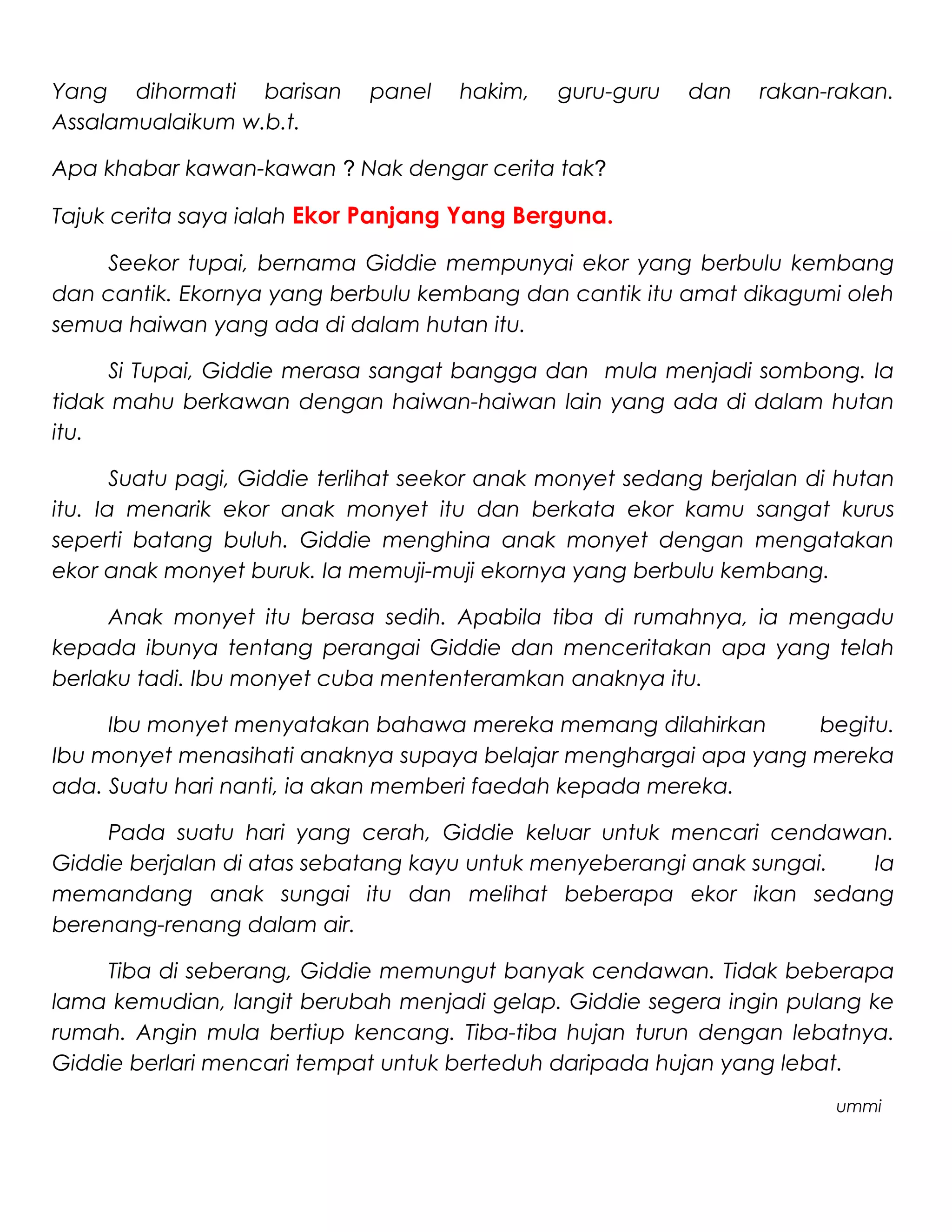Cerita ekor panjang yang berguna | DOC