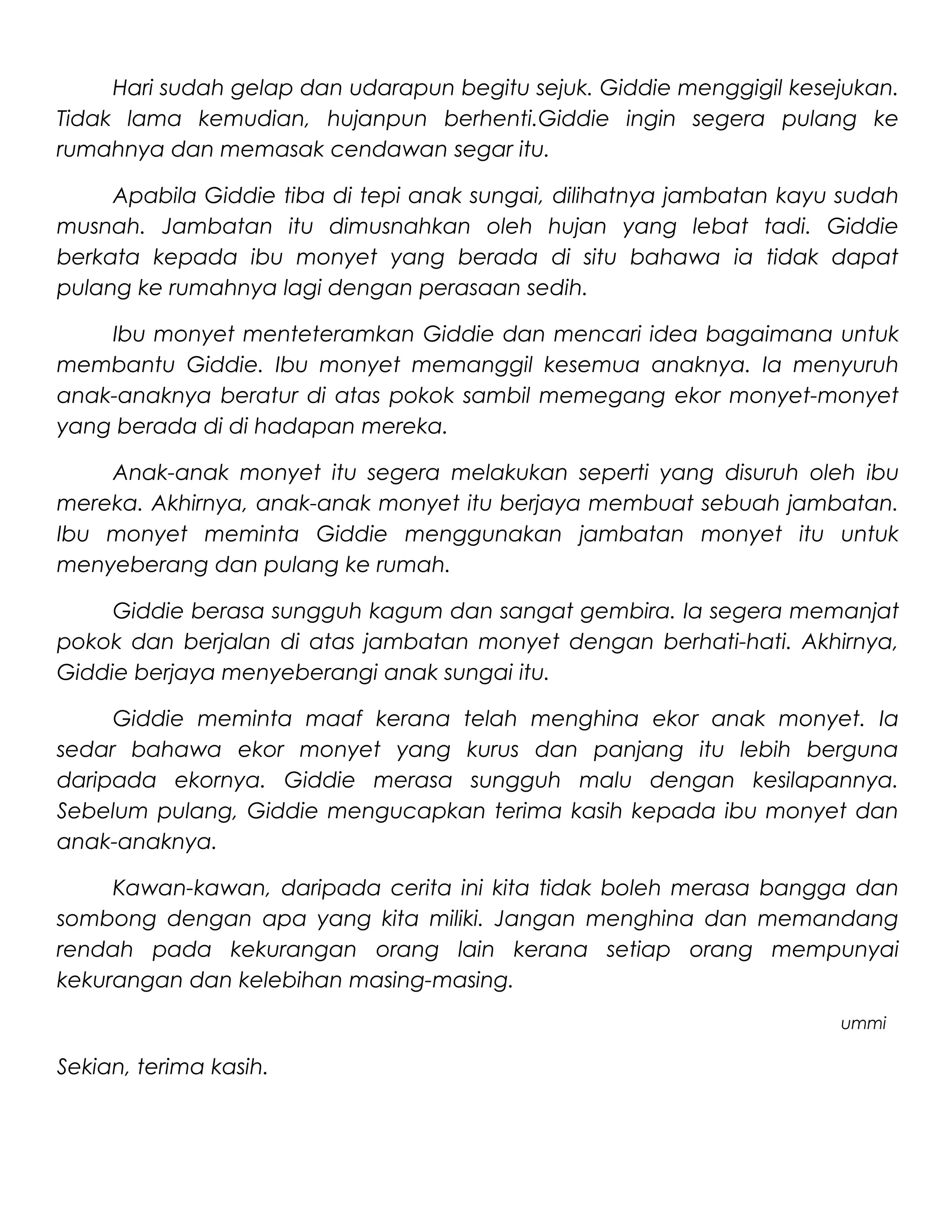 Cerita ekor panjang yang berguna | DOC