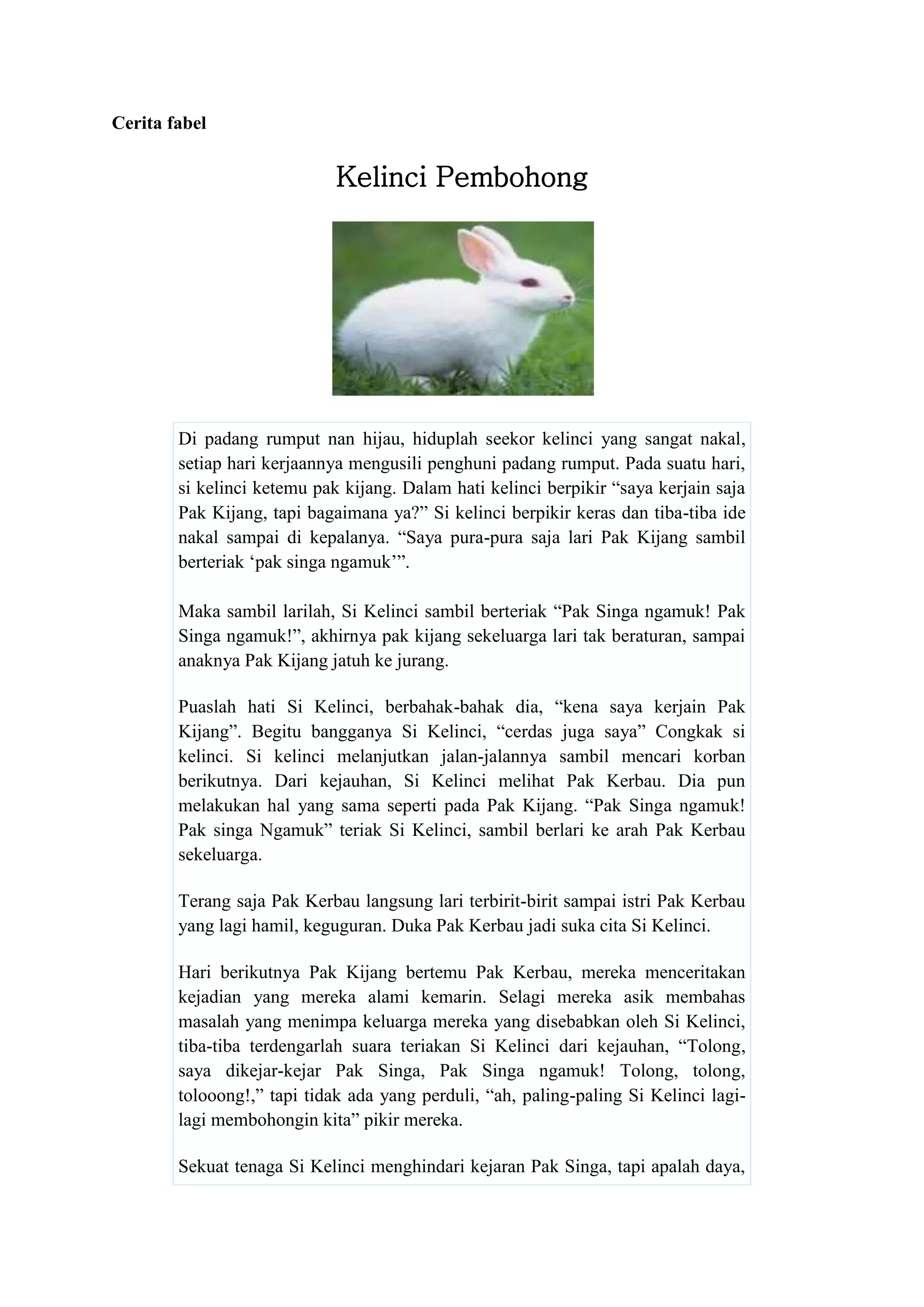Cerita fabel | DOCX