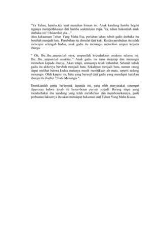 Cerita legenda batu menangis | DOC