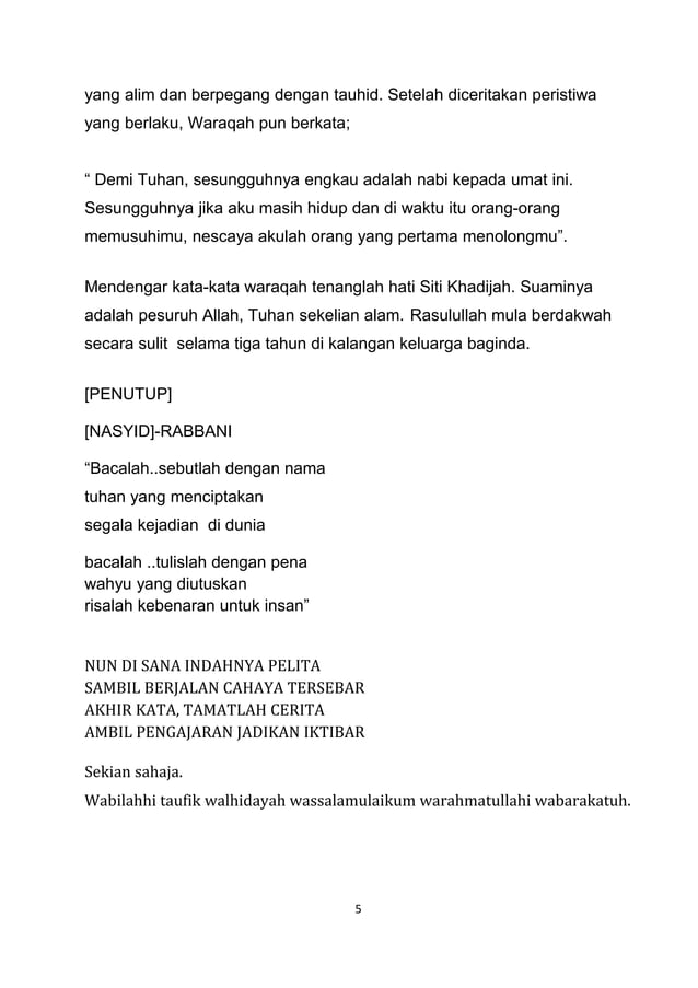 Cerita mtq nabi muhammad digua hira' | DOC